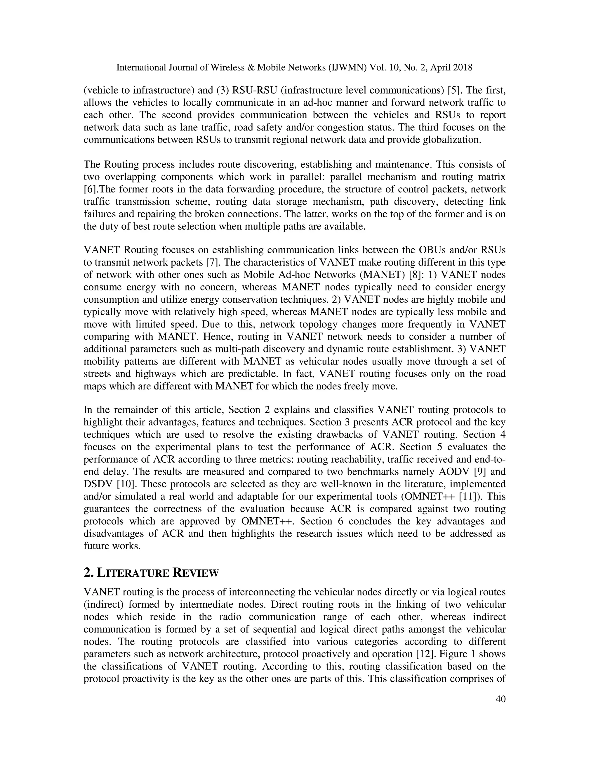 ACR: A CLUSTER-BASED ROUTING PROTOCOL FOR VANET | PDF