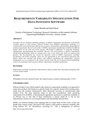 Requirements Variability Specification for Data Intensive Software | PDF