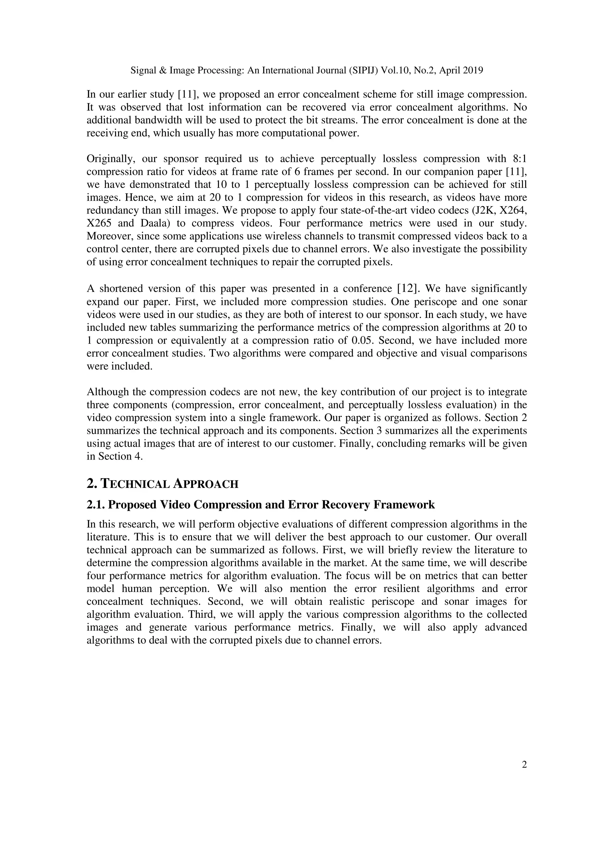 Perceptually Lossless Compression with Error Concealment for Periscope ...