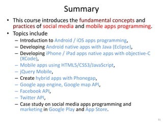 1021 smap01 social media apps programming | PPTX | Web Development | Internet