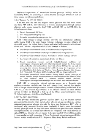 THA ILAND'S INTERNATIONA L INTERNET GATEWAY (IIG) : MARKET AND ...