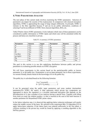 TOWARDS A DEEPER NTRU ANALYSIS: A MULTI MODAL ANALYSIS | PDF