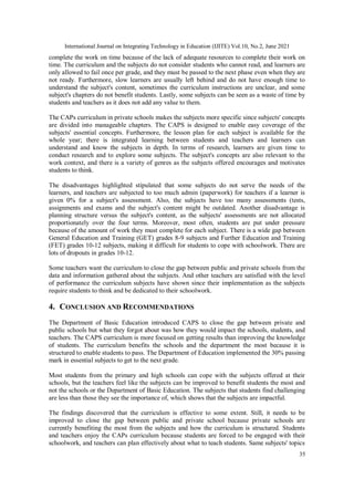 AN INVESTIGATION INTO THE EFFECTIVENESS OF THE CURRICULUM AND ...