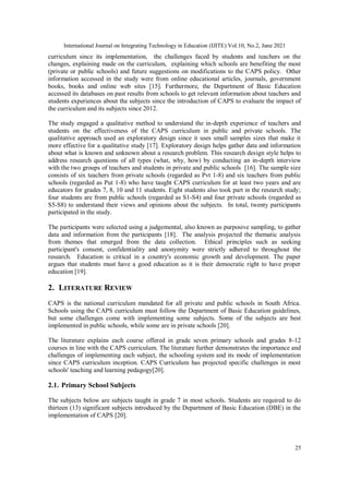 AN INVESTIGATION INTO THE EFFECTIVENESS OF THE CURRICULUM AND ...