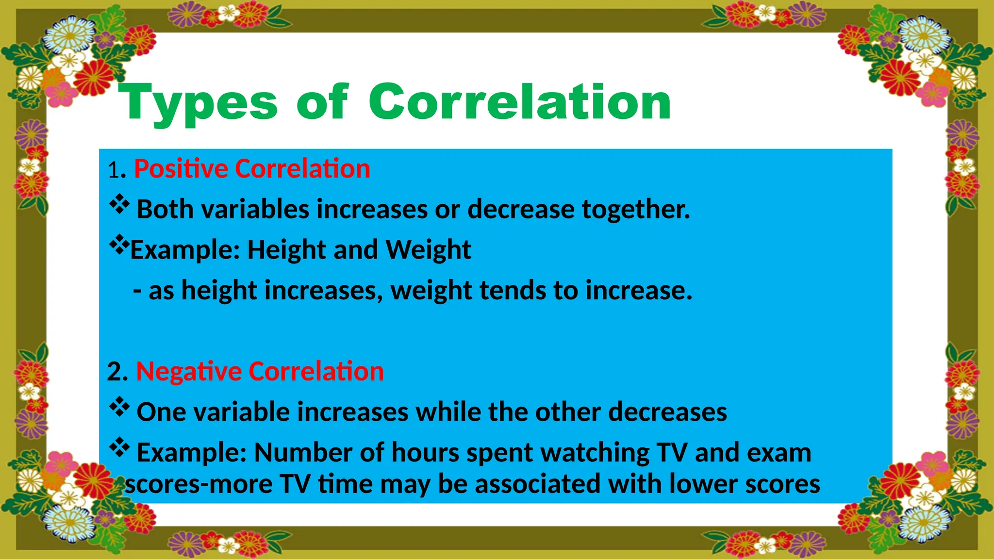 102225 PPT- 4 STATISTICS COLLEGE.pptx Correlation: Perfect Positive ...