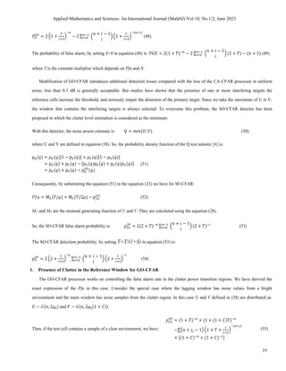 Moving Target Detection Using CA, SO and GO-CFAR detectors in Nonhomogeneous Environment | PDF