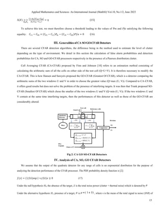 Moving Target Detection Using CA, SO and GO-CFAR detectors in Nonhomogeneous Environment | PDF