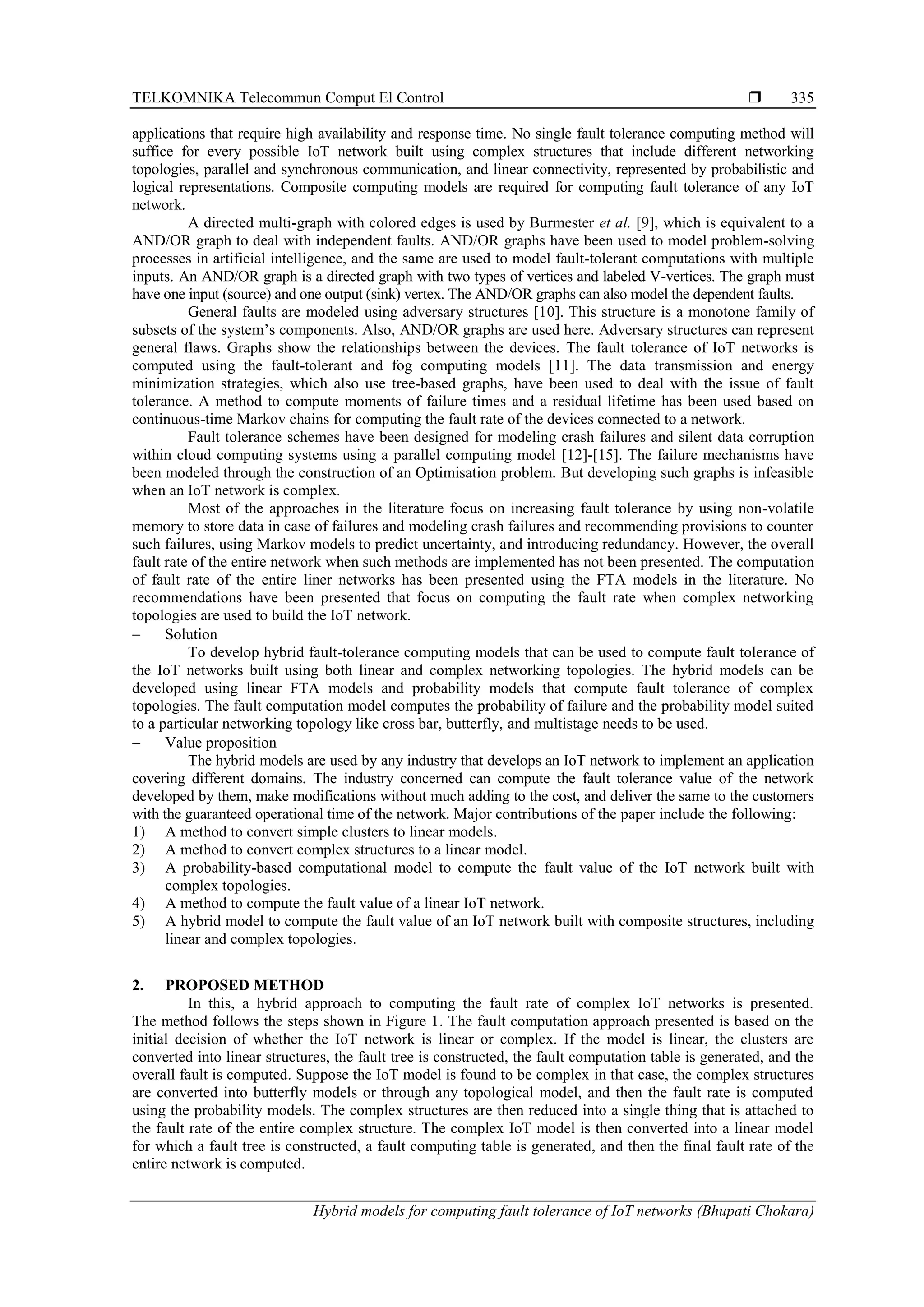 Hybrid Models For Computing Fault Tolerance Of Iot Networks Pdf