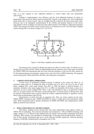 Design and implementation of 4-bit binary weighted current steering DAC | PDF