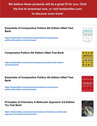 Cases in Comparative Politics 6th Edition ONeil Test Bank | PDF