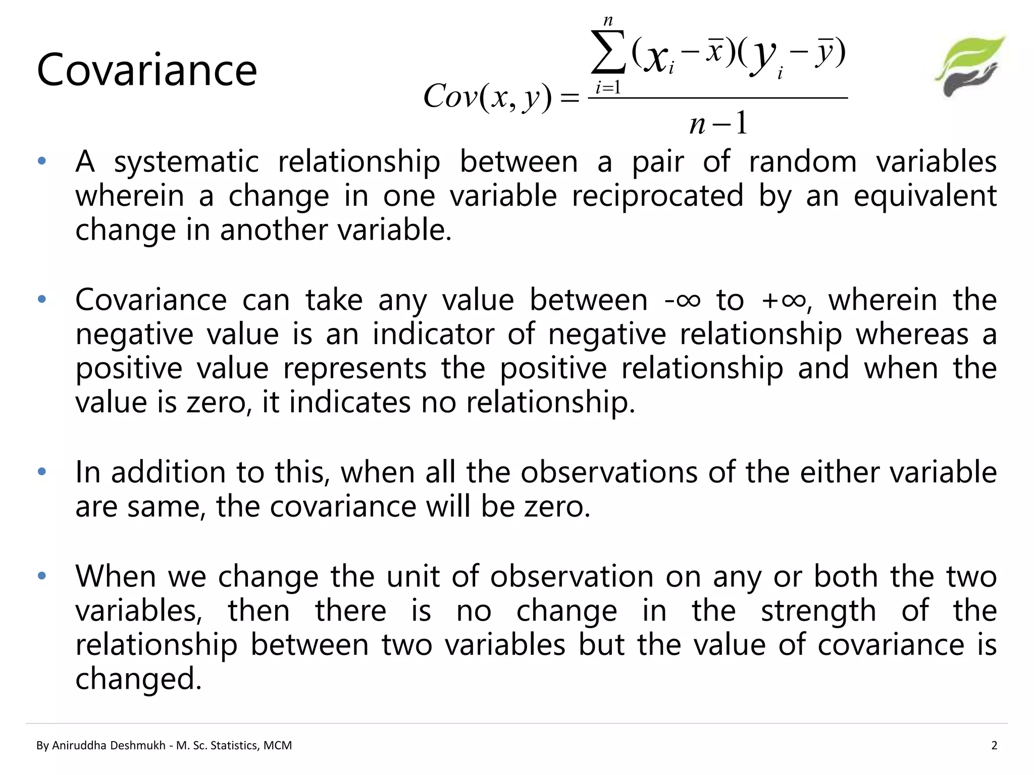 Covariance vs Correlation | PPTX