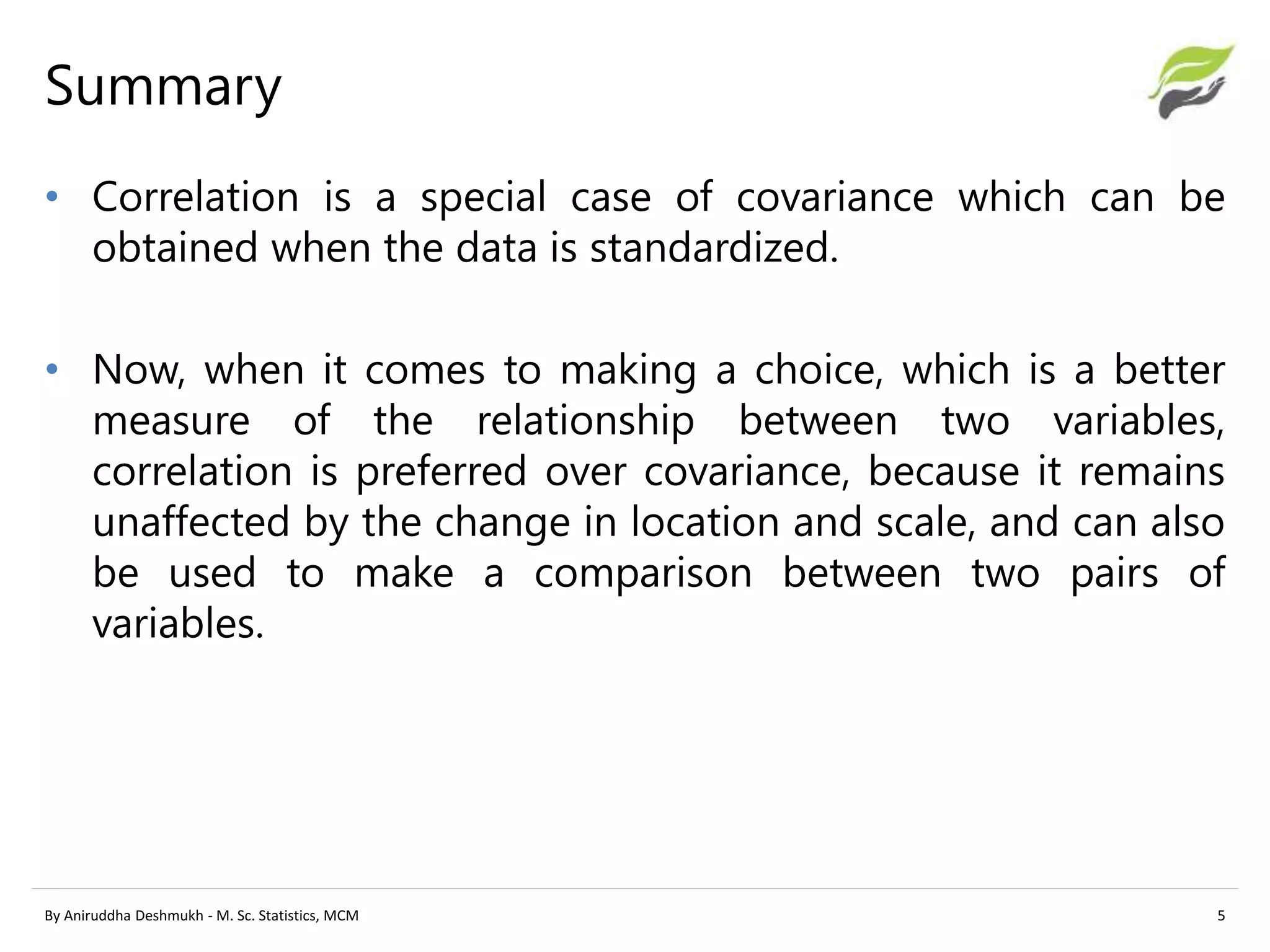 Covariance Vs Correlation Pptx Physics Science