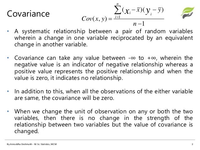 Covariance Vs Correlation