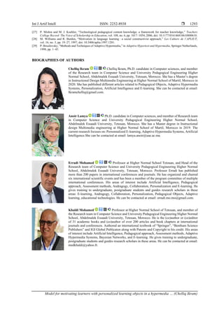 Model for motivating learners with personalized learning objects in a hypermedia adaptive ...