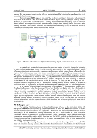 Model for motivating learners with personalized learning objects in a hypermedia adaptive ...