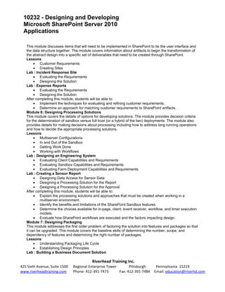 10232 designing and developing microsoft share point server 2010 ...