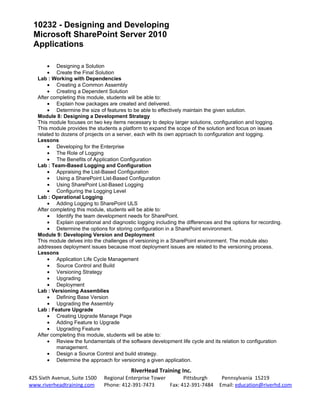 10232 designing and developing microsoft share point server 2010 ...