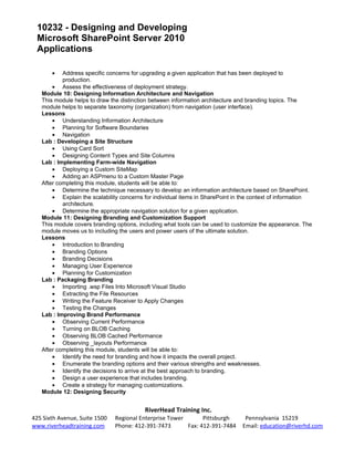 10232 designing and developing microsoft share point server 2010 ...