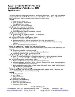 10232 designing and developing microsoft share point server 2010 ...