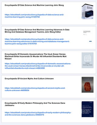 Encyclopedia Of Machine Learning Sammut C Webb G Eds | PDF