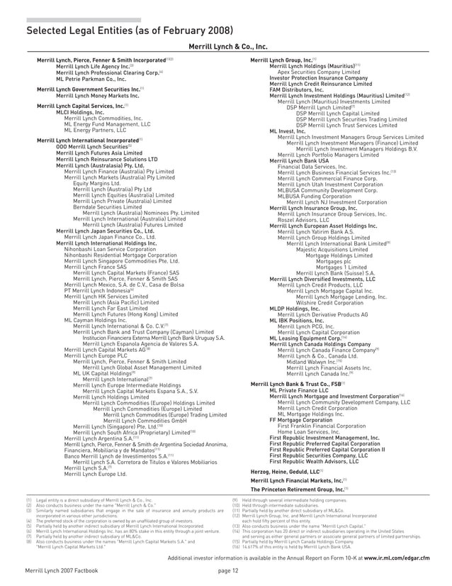 Merrill lynch Selected Legal Entities | PDF