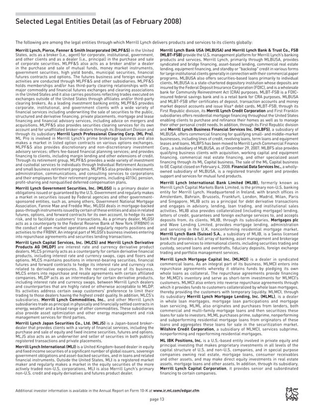 Merrill lynch Selected Legal Entities | PDF