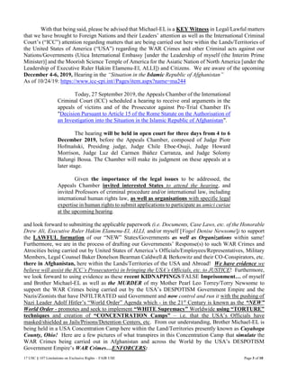 10/24/19 Letter Michael Miller-EL 102519 Arraignment Hearing | PDF