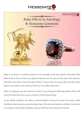 Rahu Effects in Astrology And Hessonite Gemstone | PDF | Astrology ...