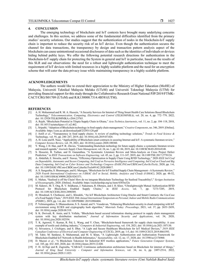 Blockchain-IoT supply chain: systematic literature review | PDF