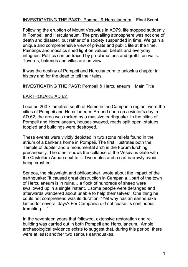 InvestigatingThePastScript | PDF | Geology | Science