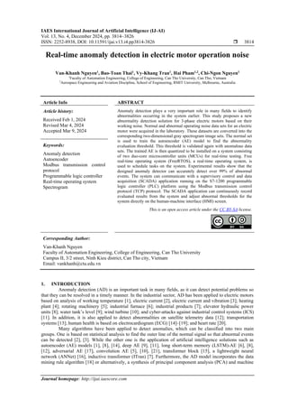 Real-time anomaly detection in electric motor operation noise | PDF