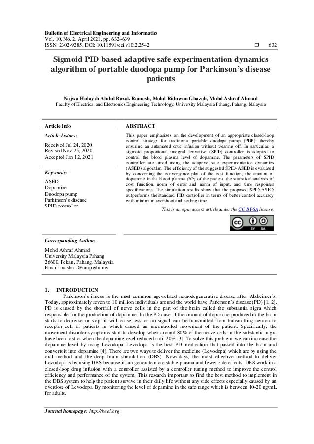 Sigmoid Pid Based Adaptive Safe Experimentation Dynamics Algorithm Of Portable Duodopa Pump For