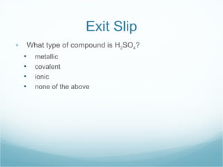 10/26 What are the three types of chemical bonds? - Part II | PPT ...