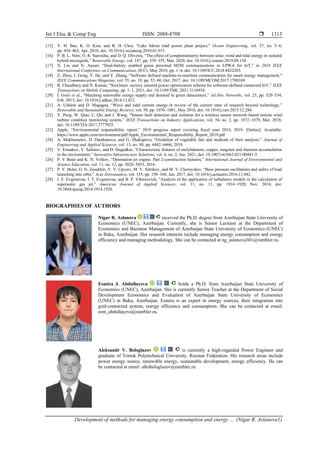 Development of methods for managing energy consumption and energy ...