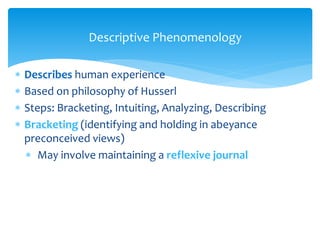 Qualitative Research Methods and Strategy | PPT