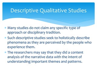 Qualitative Research Methods and Strategy | PPT