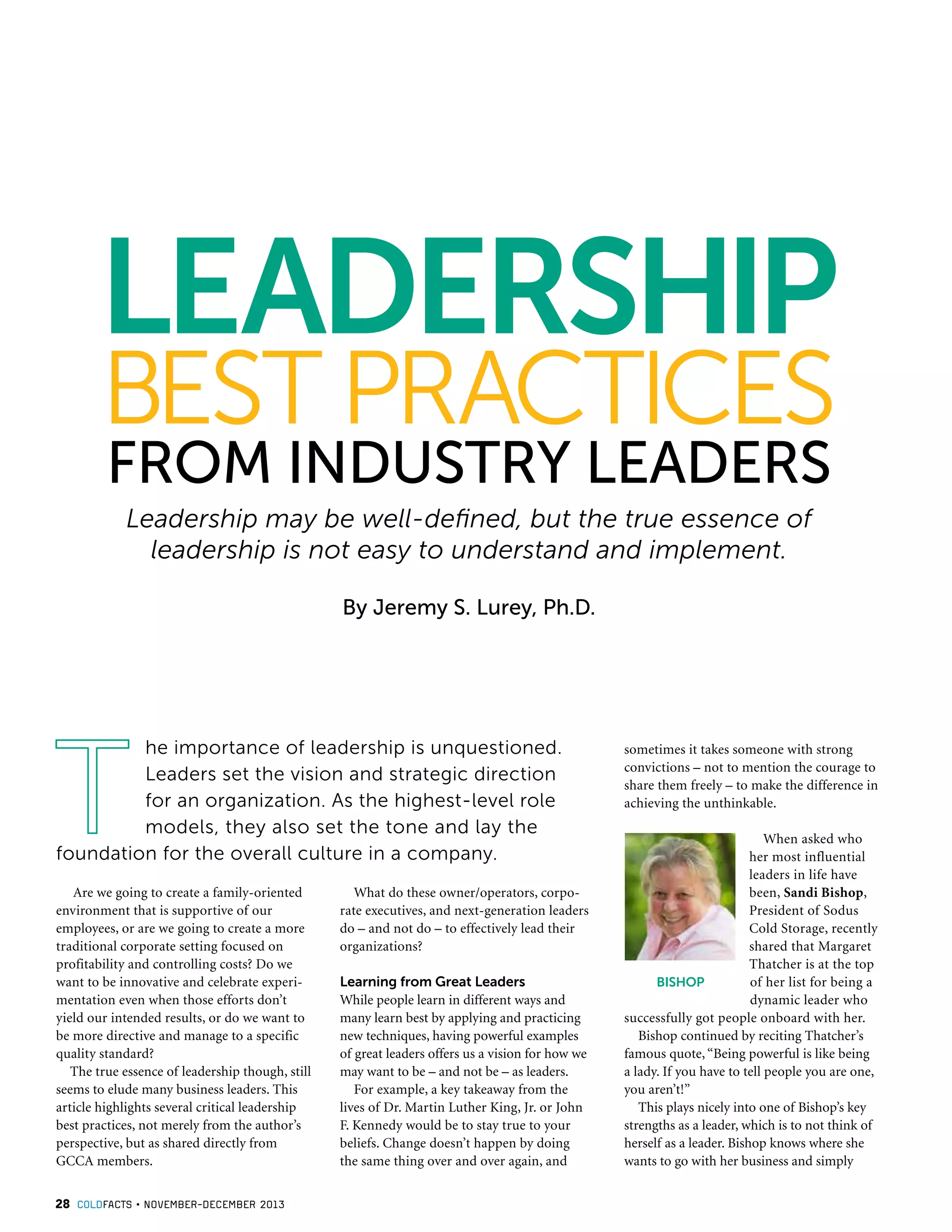 CF Leadership Best Practices | PDF | Executive Leadership & Management ...
