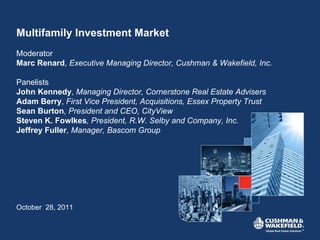 Multifamily Investment Market (Marc Renard) - ULI fall meeting - 102811 ...