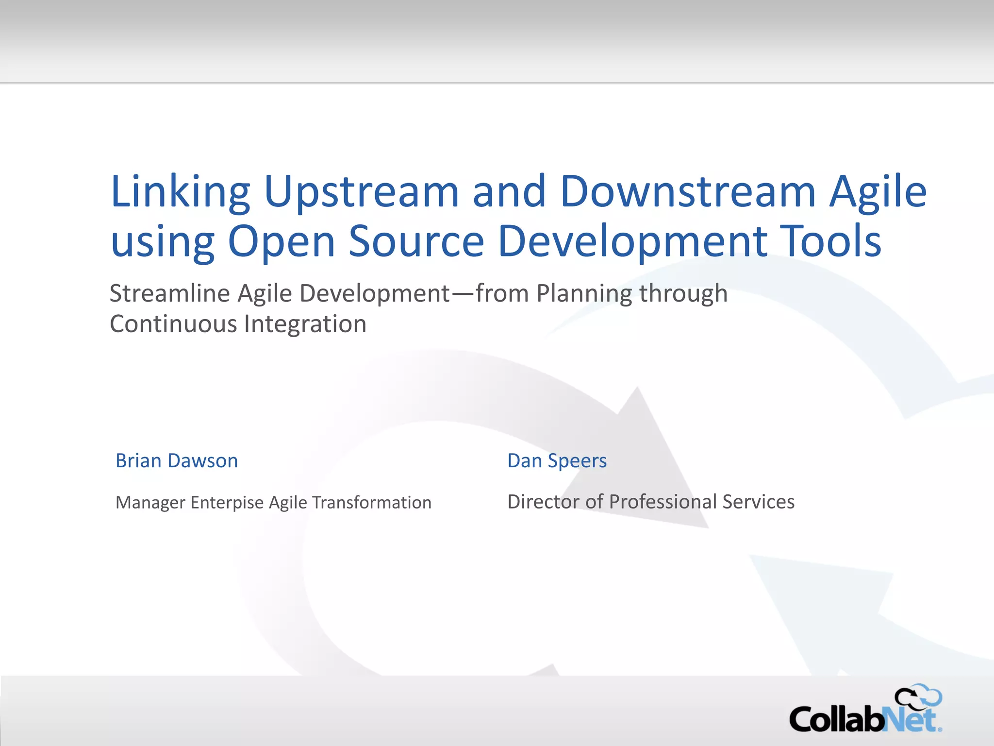 Linking Upstream and Downstream Agile | PDF