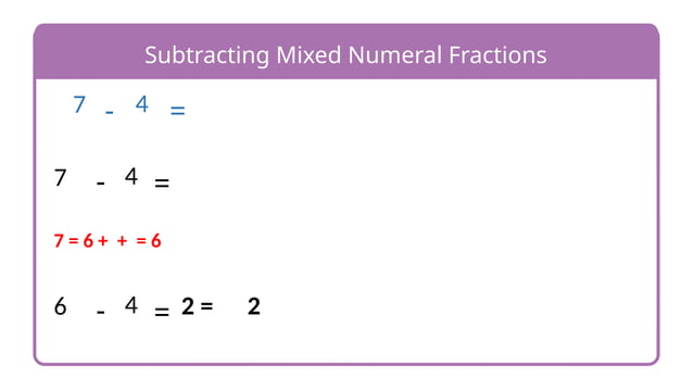 MATH : ADDING AND SUBTRACTING MIXED NUMERAL | PPT