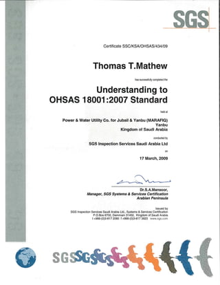 OHSAS 18001 | PDF