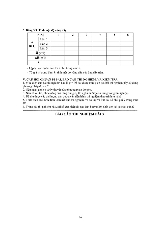 TÀI LIỆU HƯỚNG DẪN THÍ NGHIỆM VẬT LÝ ĐẠI CƯƠNG ĐIỆN-TỪ VÀ QUANG_10294612052019 | PDF