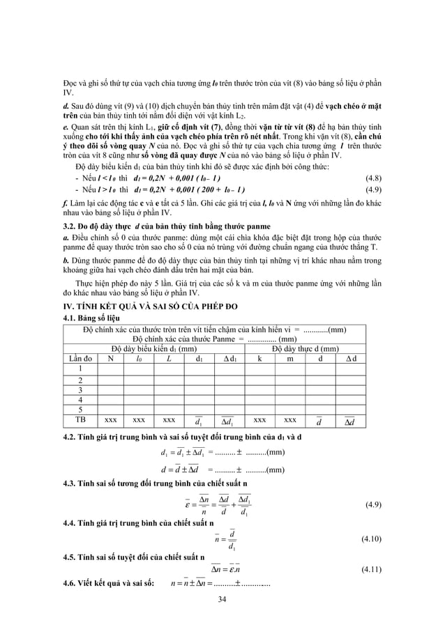 TÀI LIỆU HƯỚNG DẪN THÍ NGHIỆM VẬT LÝ ĐẠI CƯƠNG ĐIỆN-TỪ VÀ QUANG_10294612052019 | PDF