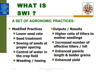 1029 JEEVIKA What is System of Wheat Intensification (SWI) | PPT