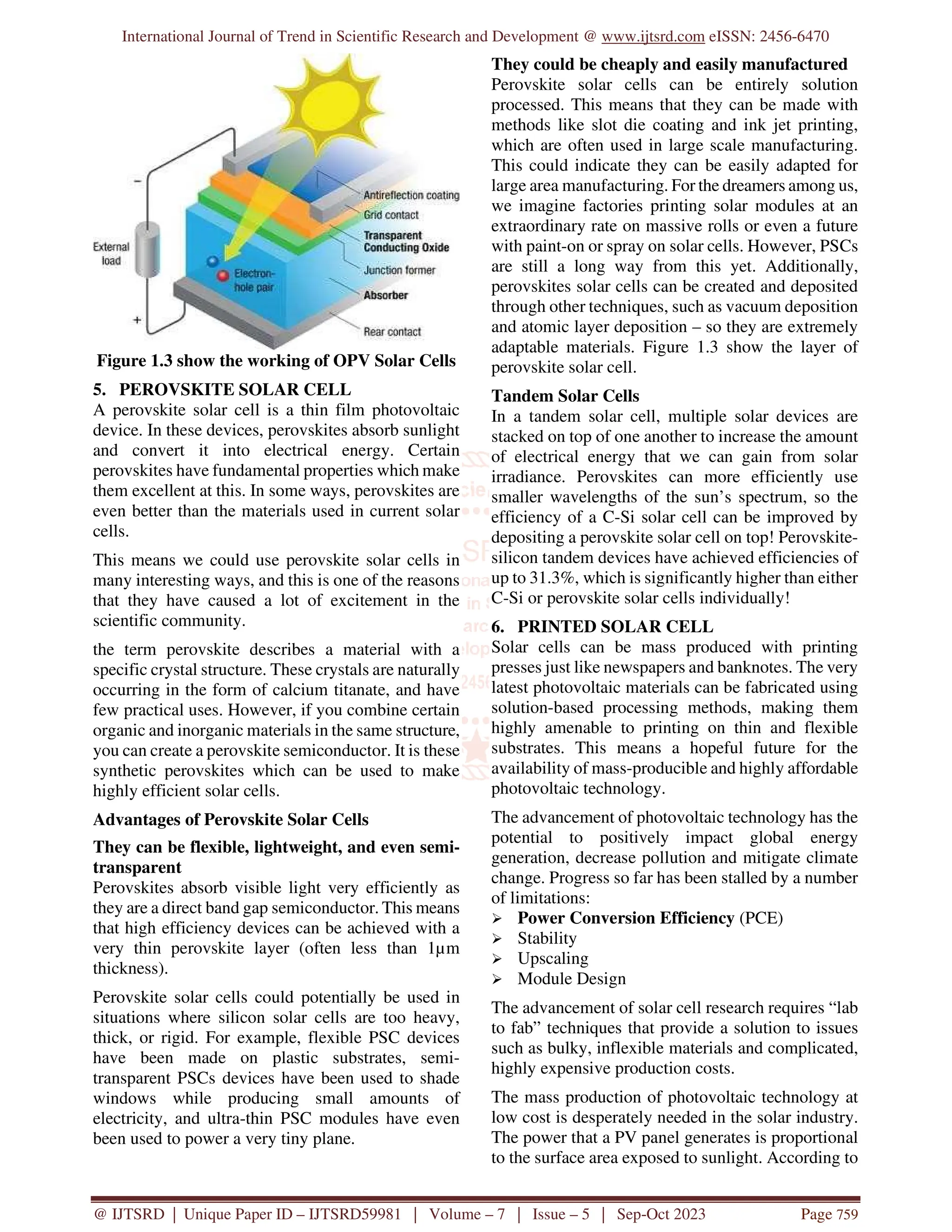 Advance Solar Cells and Printed Solar Cell A Review | PDF