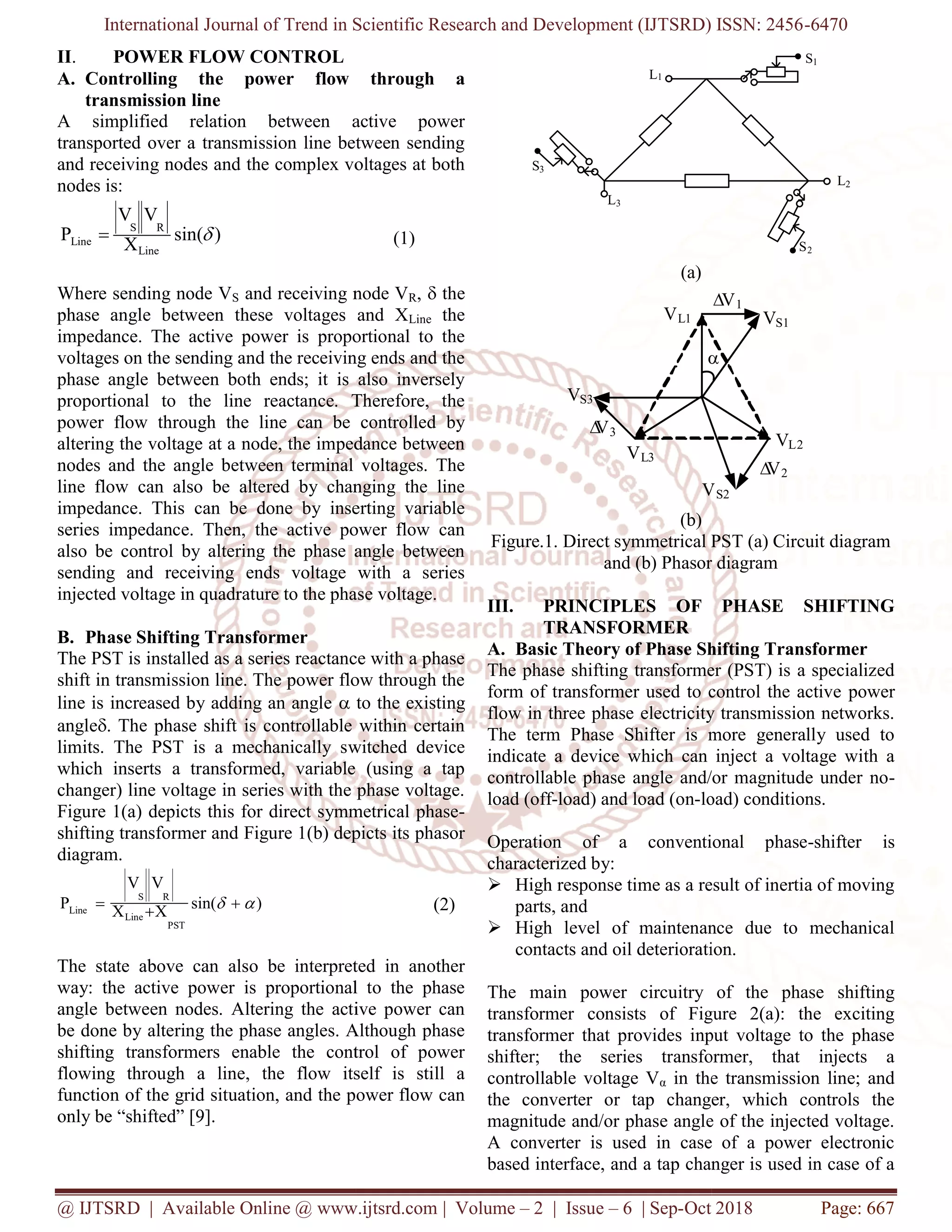 Analysis of Active Power Flow Control with Phase Shifting Transformer ...
