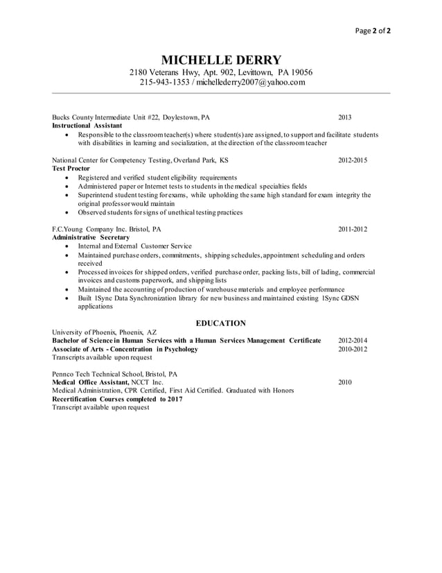 Michelle Resume 2016 | DOCX