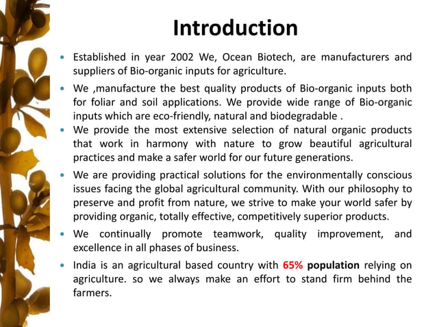 Ocean Biotech - Brochure | PPT