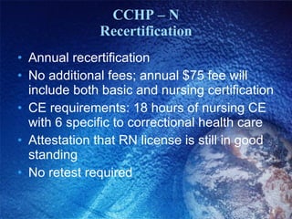 102 Correctional Nursing Final 040609 | PPT