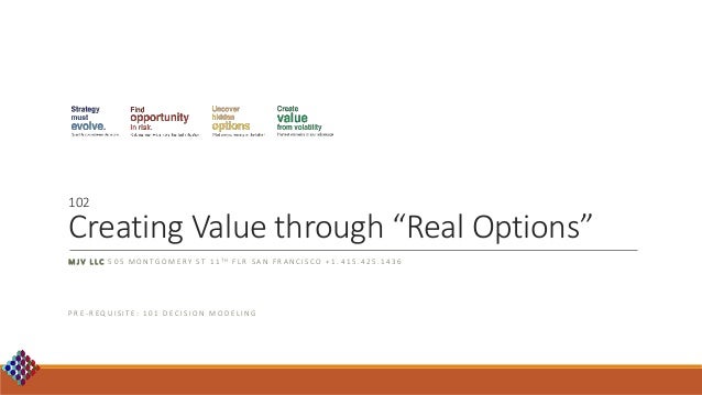 102 Creating Value with Real Options